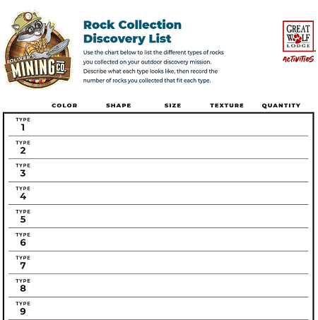 Fun Rock Activities for Kids - New Rock Collection Game from Great Wolf ...